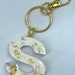 Gold Marble Initial Keychains. - Etsy