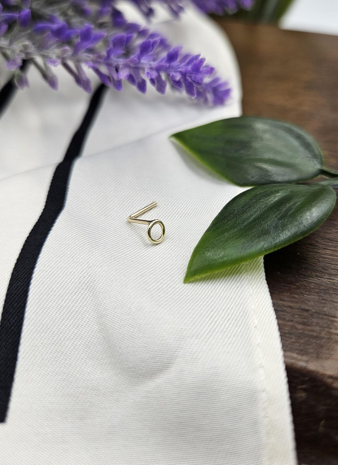 Solid Gold Circle Nose Stud - Handmade Sustainable 9ct Gold Piercing ...