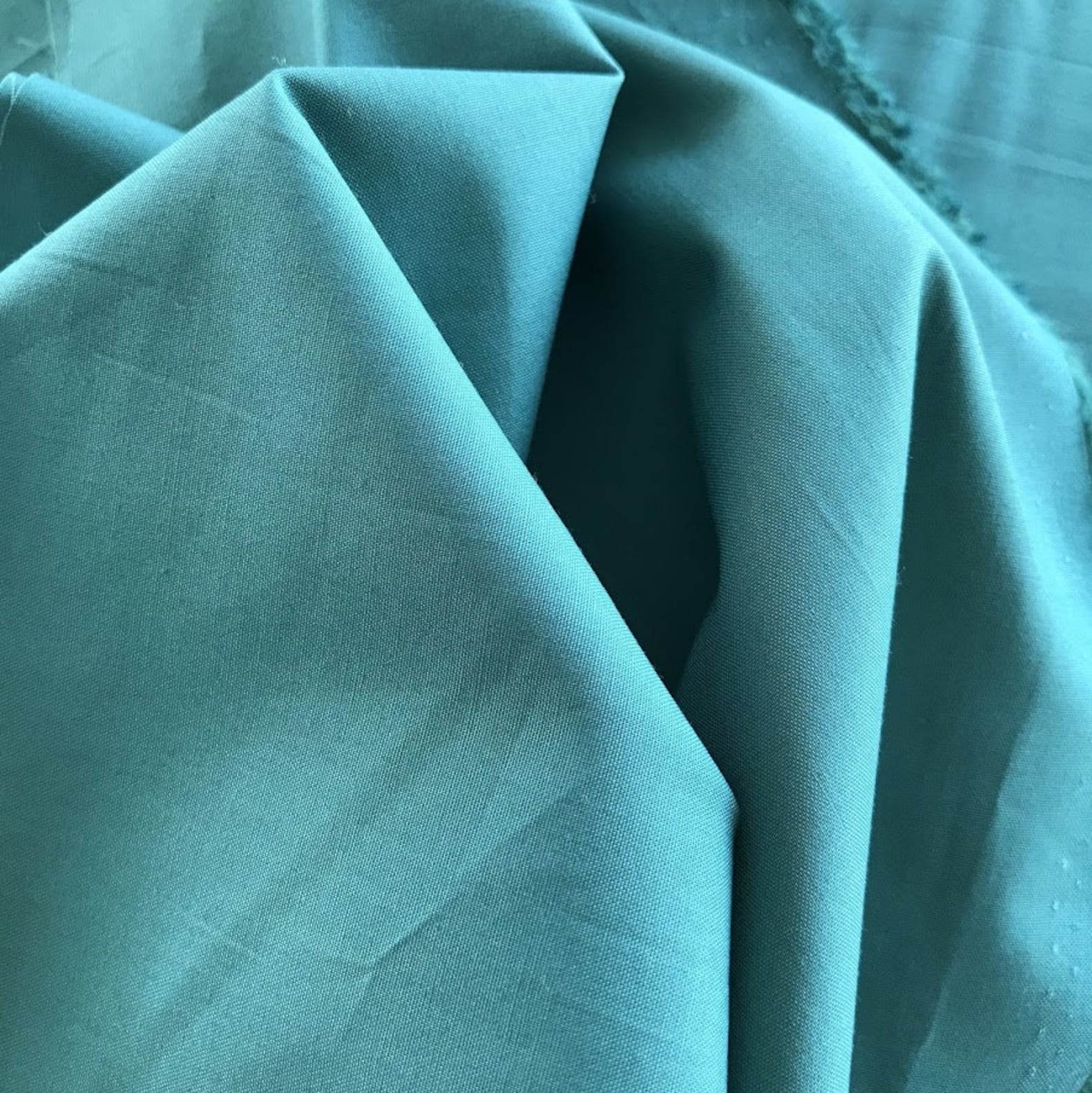 Popelin orgánico Teal Solid Poplin Telas de abedul Tela | Etsy