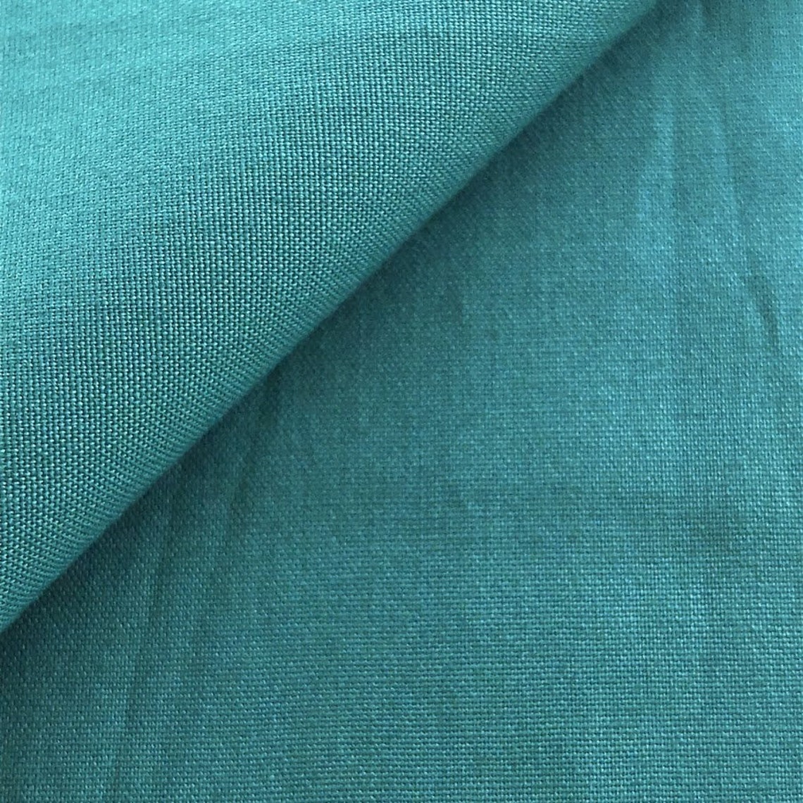 Popelin orgánico Teal Solid Poplin Telas de abedul Tela | Etsy