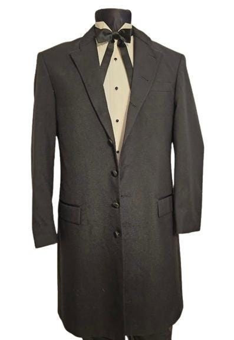Vintage Men's 14 Button Black Frock Victorian Caroler Tuxedo Coat Extra ...
