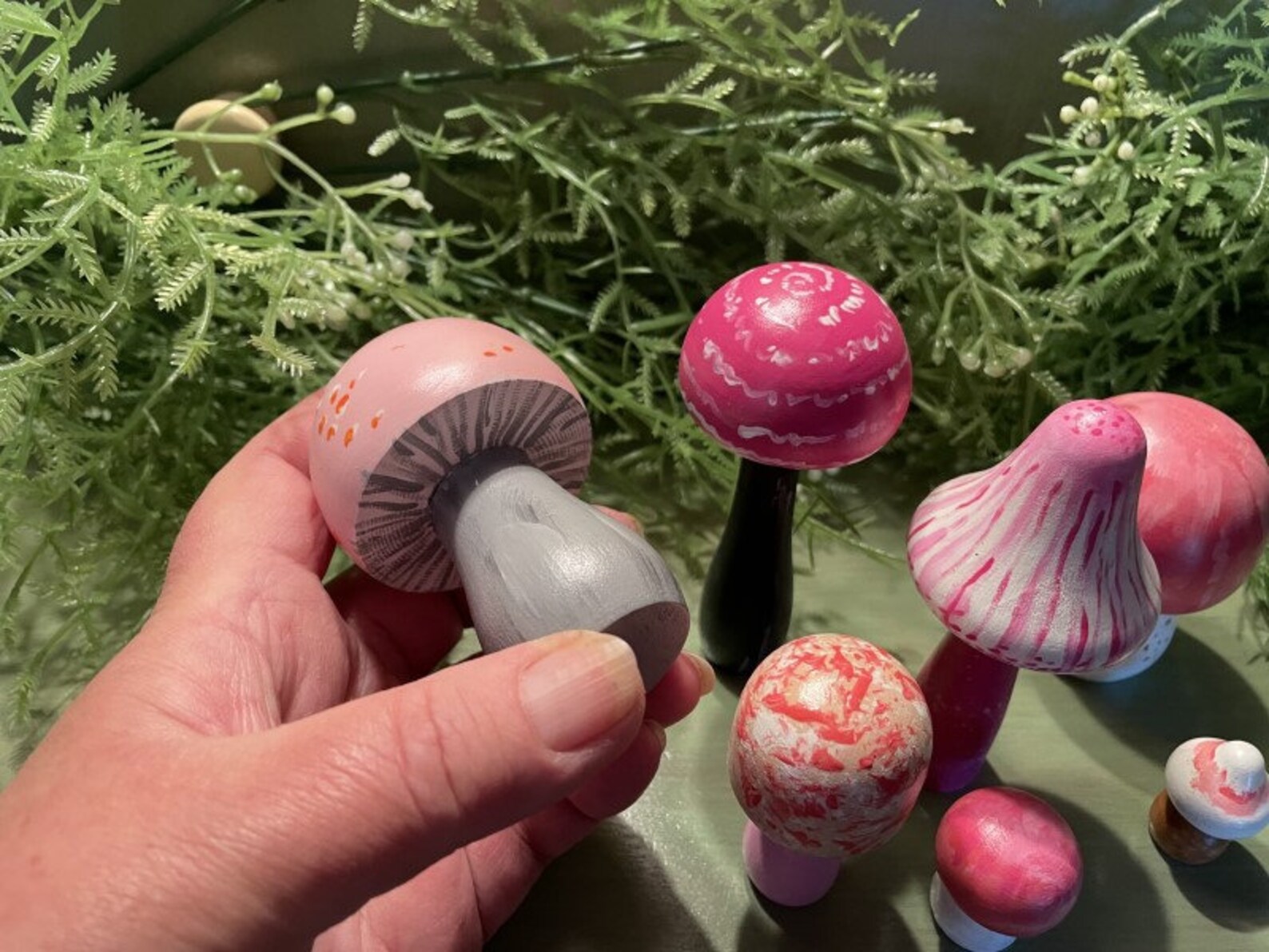 Mushroom, Wooden Mushroom, Wooden Painted Mushroom - Etsy