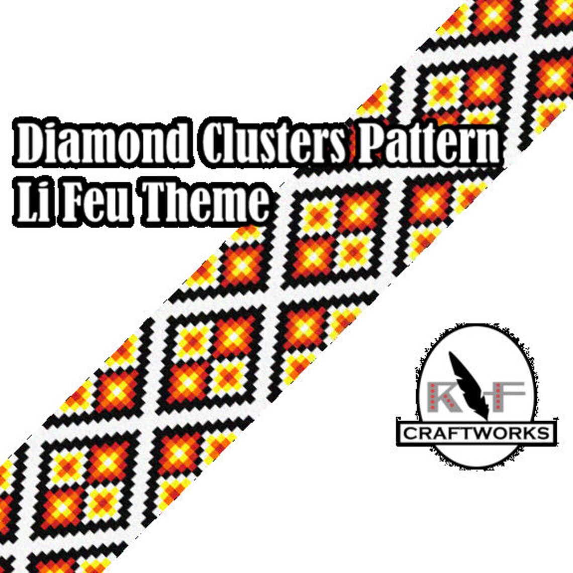 Loom Beading Pattern Diamond Clusters li Feu Theme - Etsy