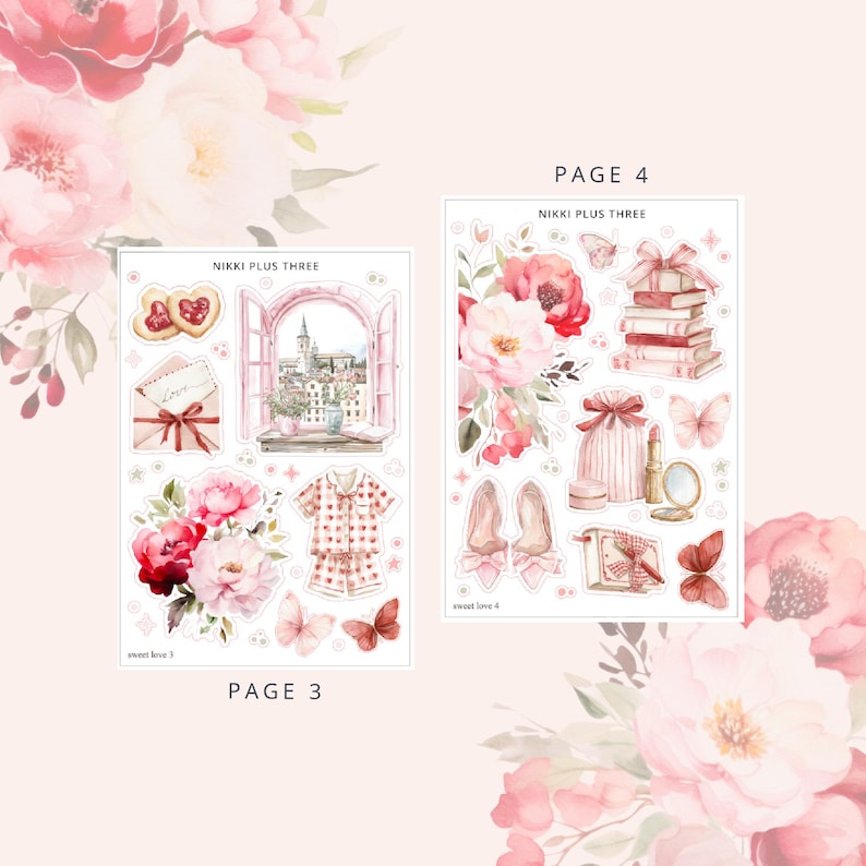 NEW Sweet Love - Mini Journal Sticker Kit - Journal or Planner - Etsy