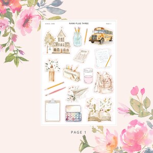 School Days Mini Journal Sticker Kit Journal or Planner - Etsy