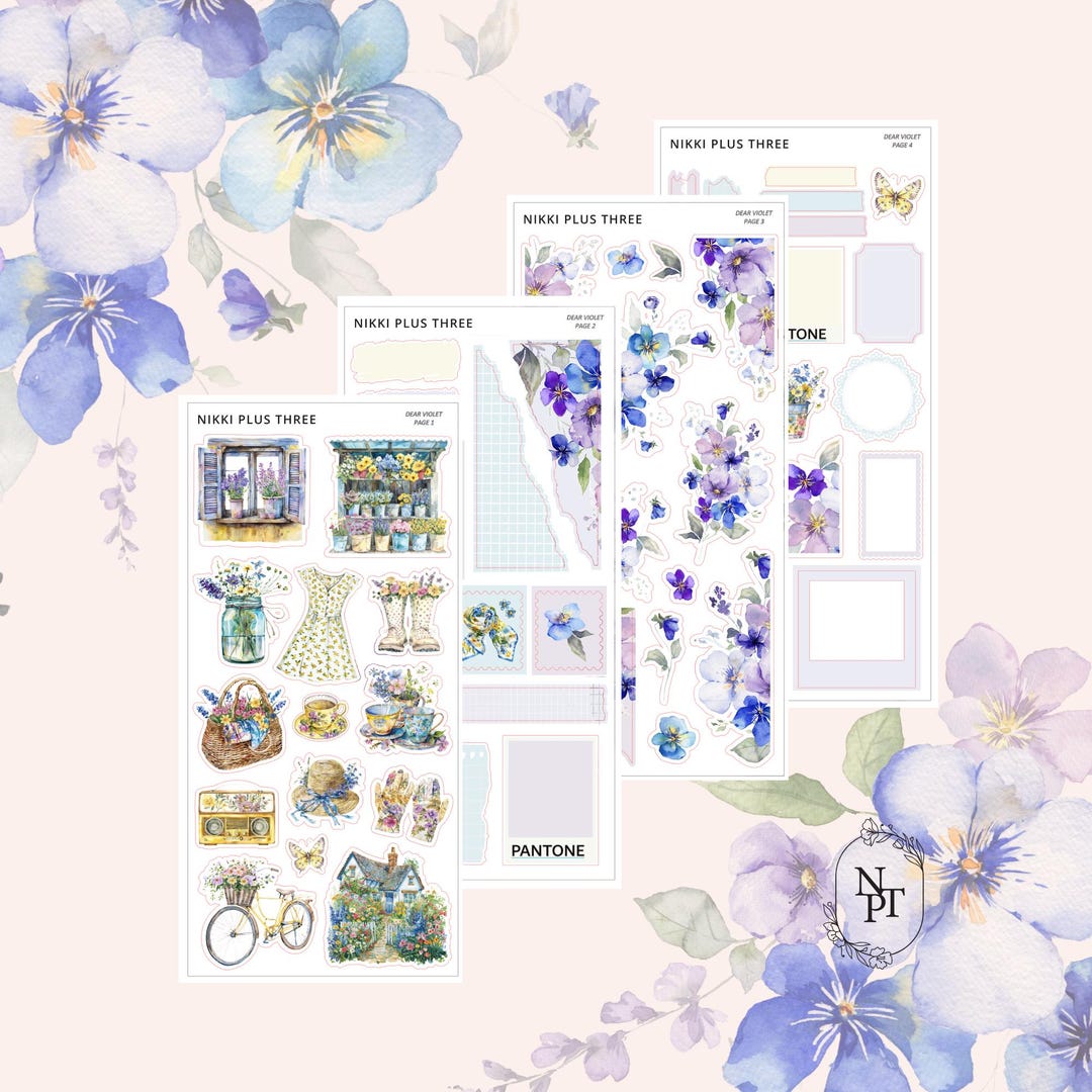 Dear Violet - Mini Journal Sticker Kit - Journal or Planner - Etsy