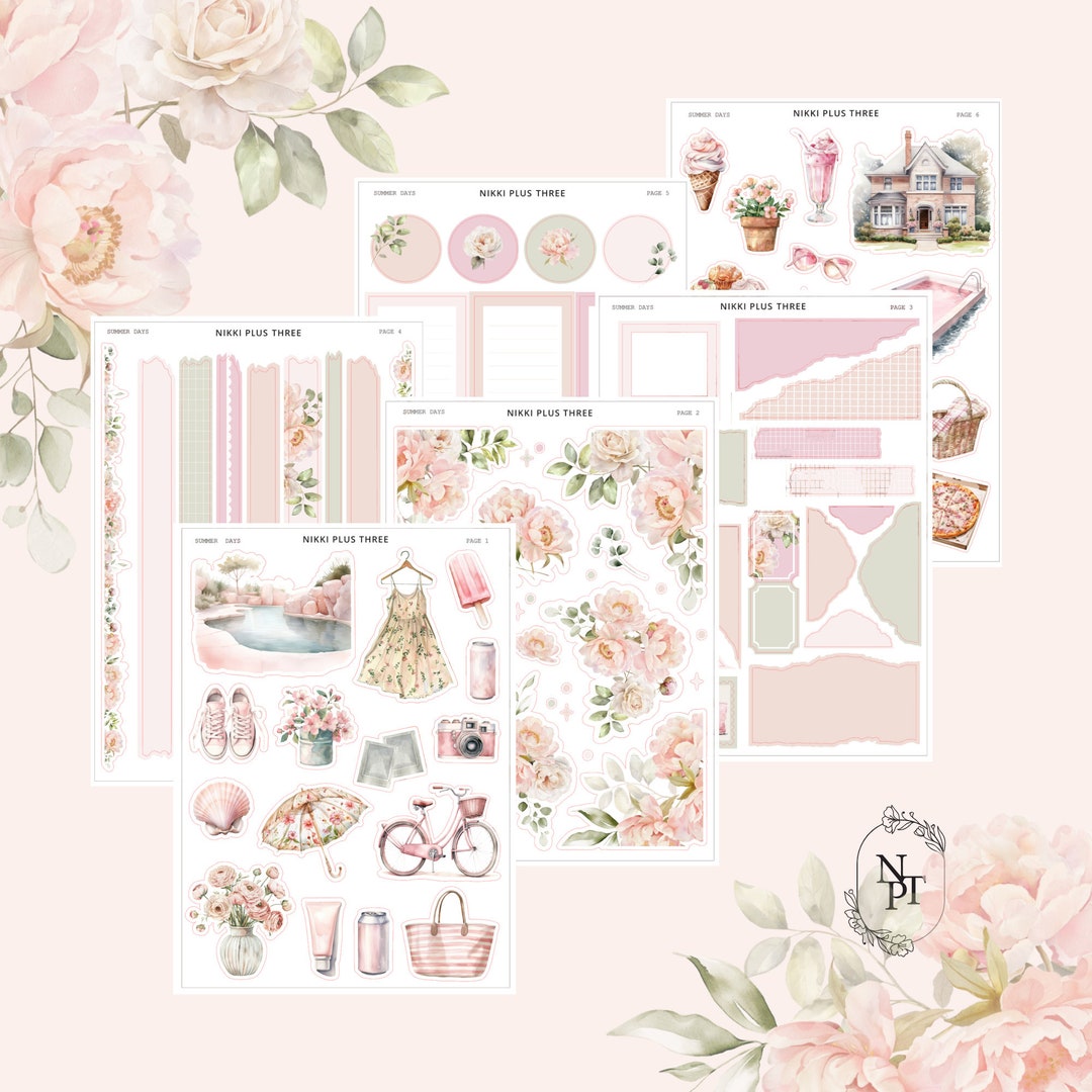 Summer Days - Journal Sticker Kit - Journal or Planner - Etsy