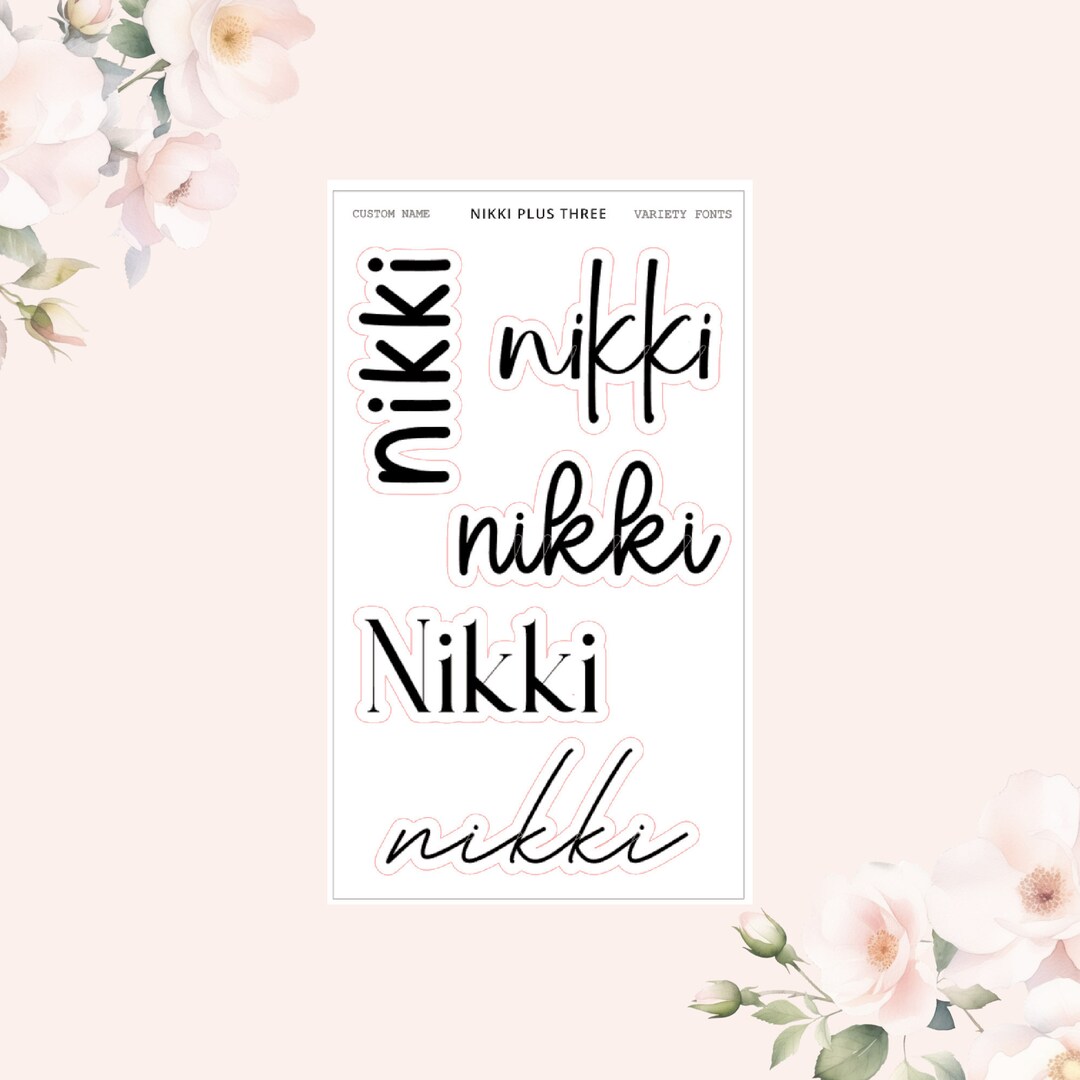 Custom Name Sticker Sheet Premium Matte - Etsy