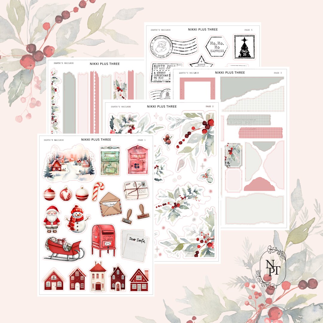 Santa's Mailbox - Mini Journal Sticker Kit - Journal or Planner - Etsy