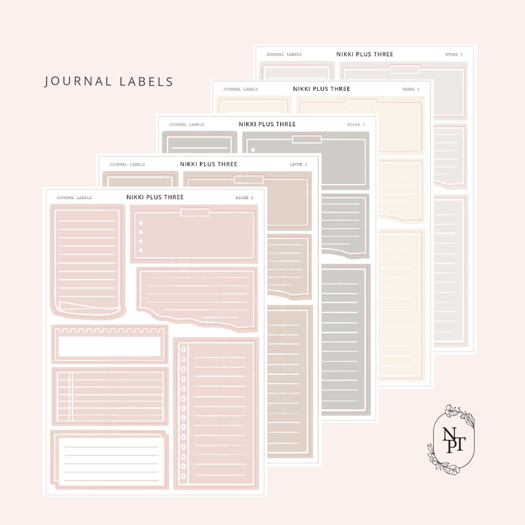 NEW Journal Labels Neutral Collection Choose Colorway Premium Matte - Etsy
