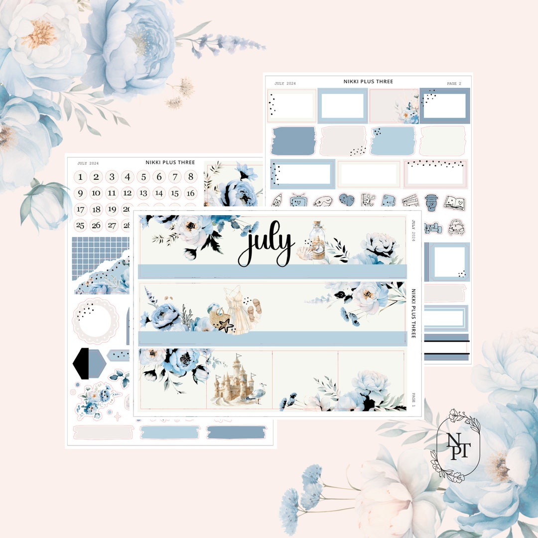 July 2024 Foiled Monthly Sticker Kit Premium Matte Silver Foil - Etsy