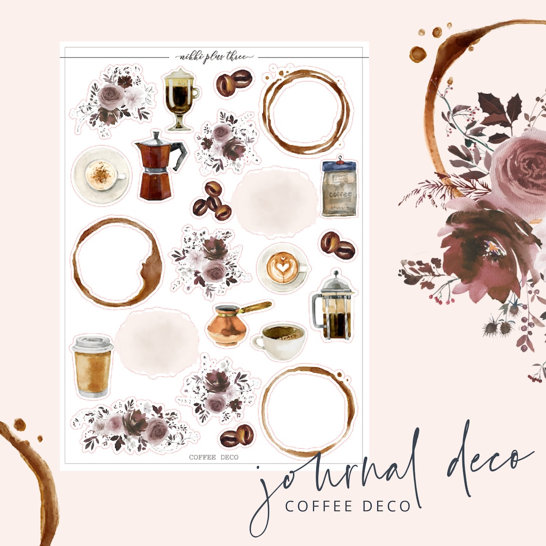 Coffee Deco Journaling Stickers Premium Matte or - Etsy