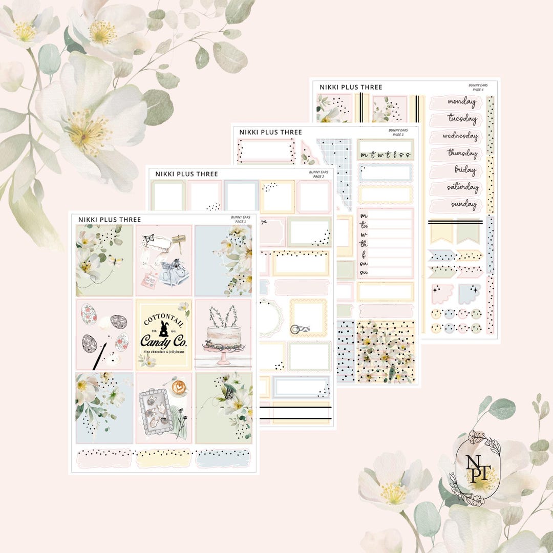 Bunny Ears - Foiled Weekly Sticker Kit - Premium Matte - Light Gold ...