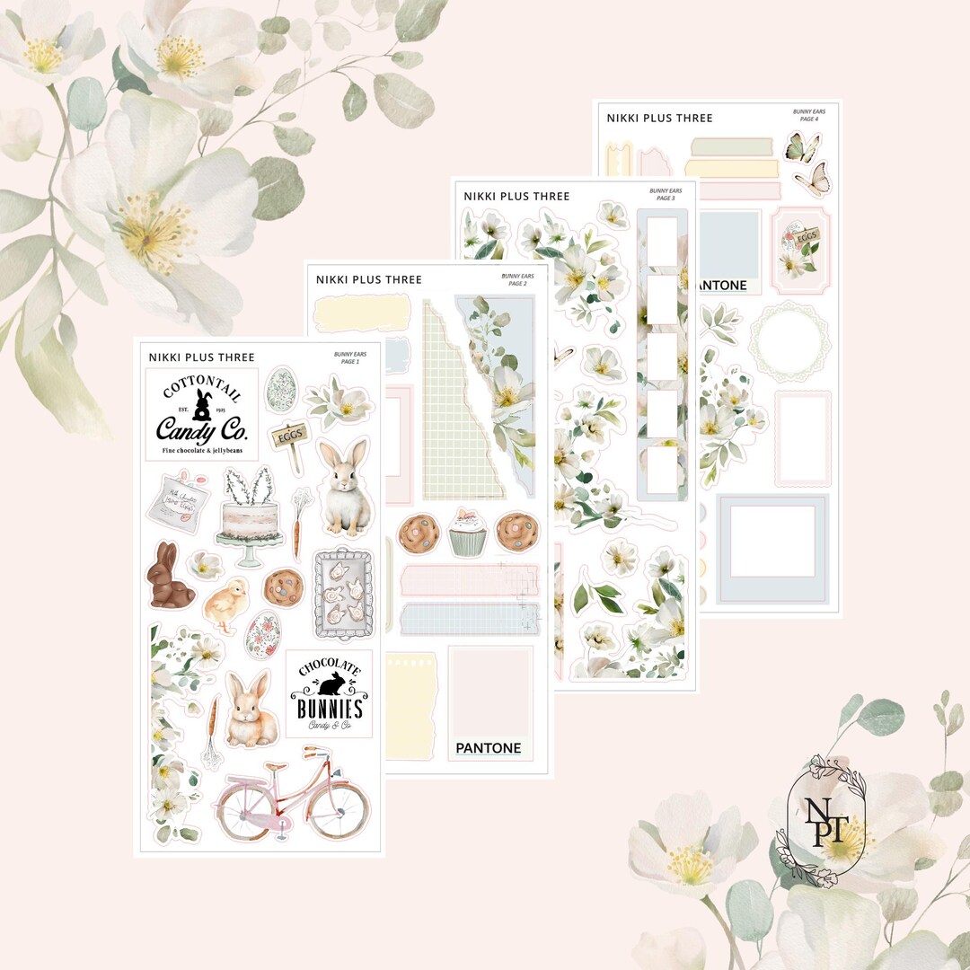 Bunny Ears - Mini Journal Sticker Kit - Journal or Planner - Etsy