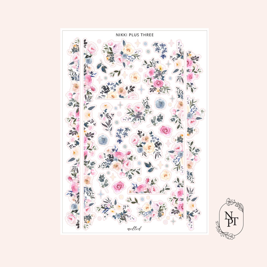 Floral Deco Ll Melted Ll Planner Stickers Ll Journaling - Etsy