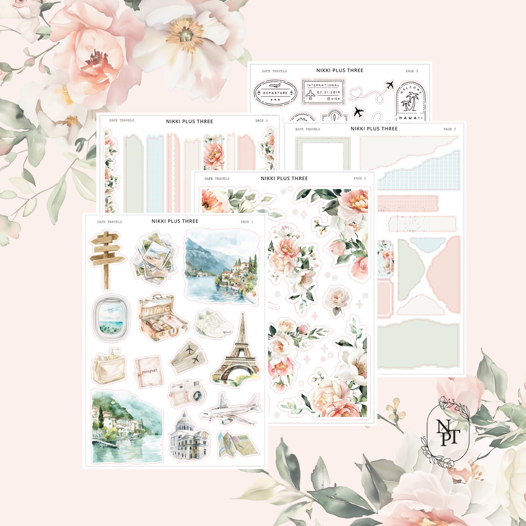 Safe Travels - Mini Journal Sticker Kit - Journal or Planner - Etsy