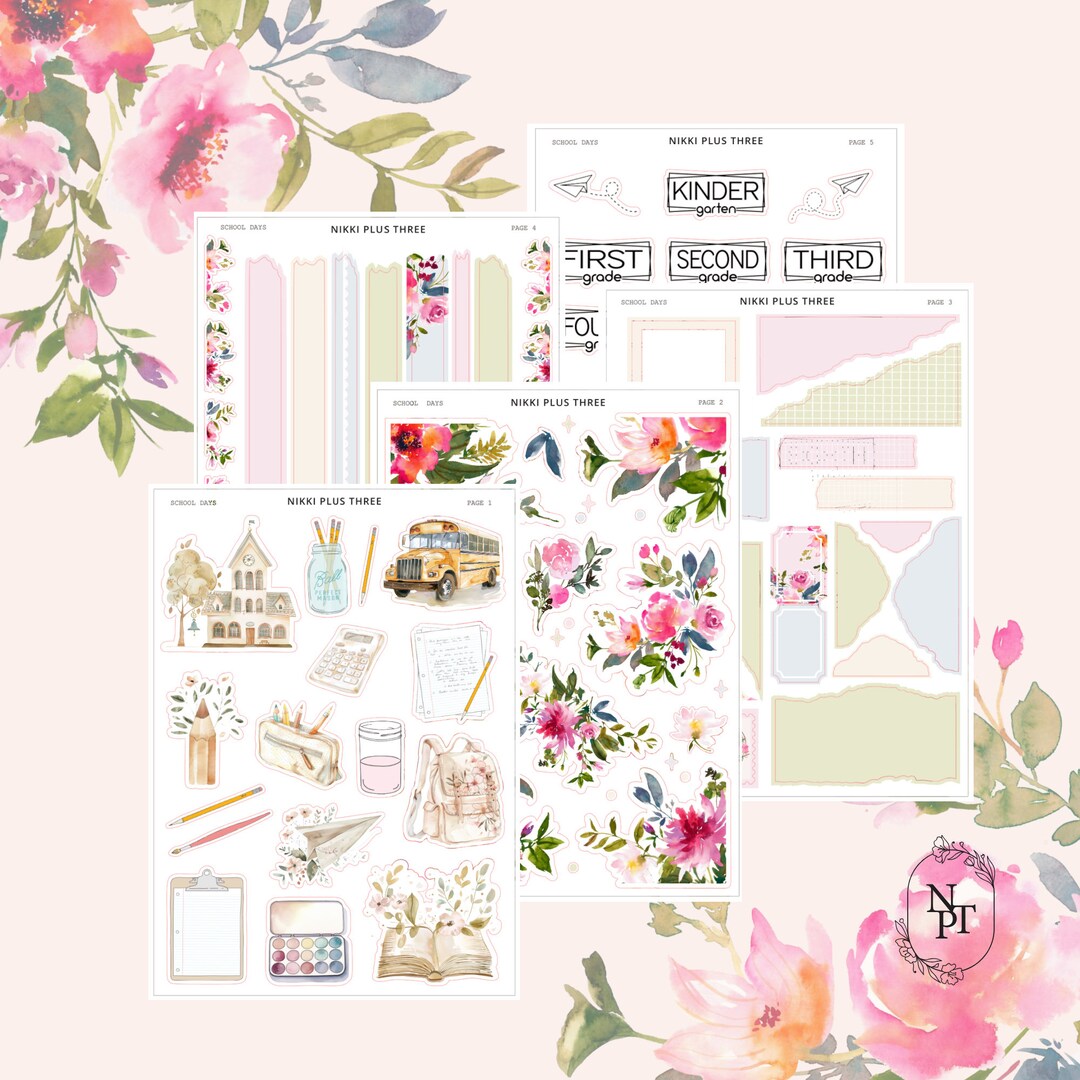 School Days - Mini Journal Sticker Kit - Journal or Planner - Etsy
