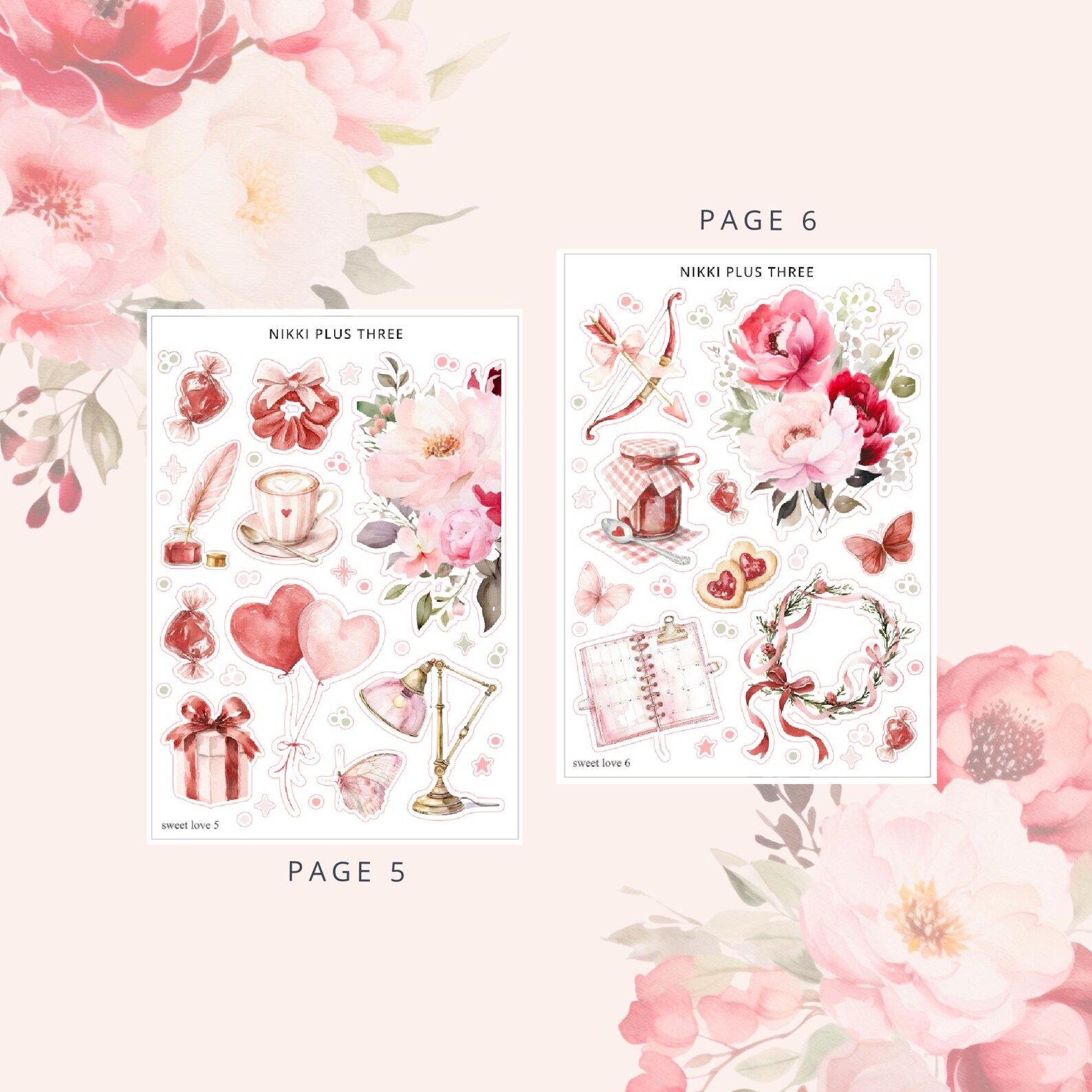NEW Sweet Love - Mini Journal Sticker Kit - Journal or Planner - Etsy