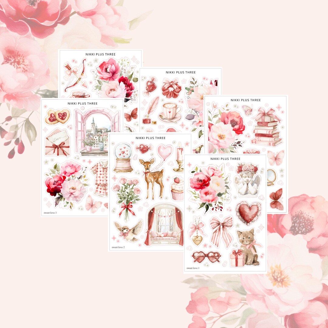 NEW Sweet Love - Mini Journal Sticker Kit - Journal or Planner - Etsy