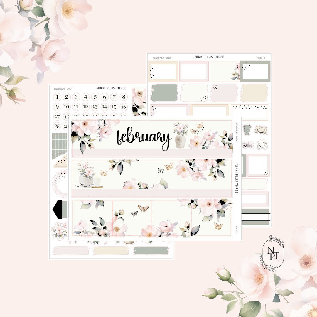 February 2024 Foiled Monthly Sticker Kit Premium Matte Light Gold Foil ...