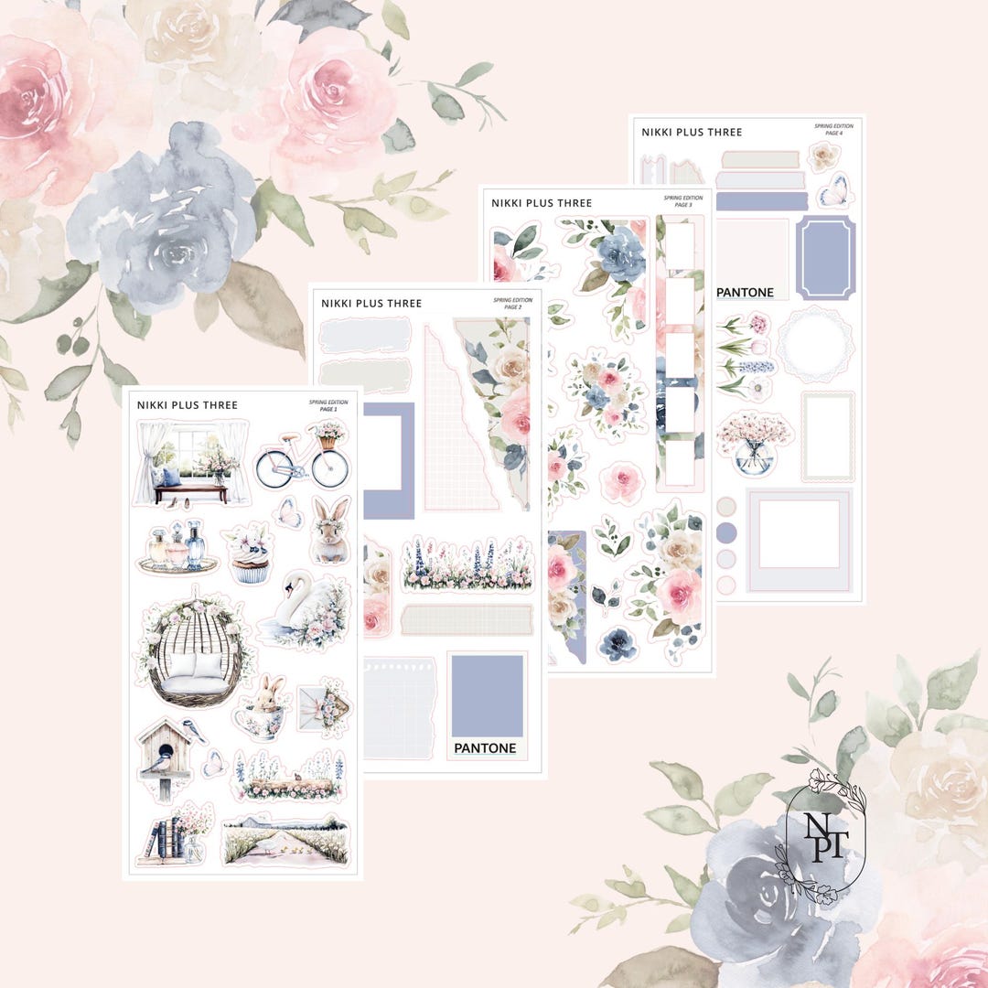 Spring Edition - Mini Journal Sticker Kit - Journal or Planner - Etsy
