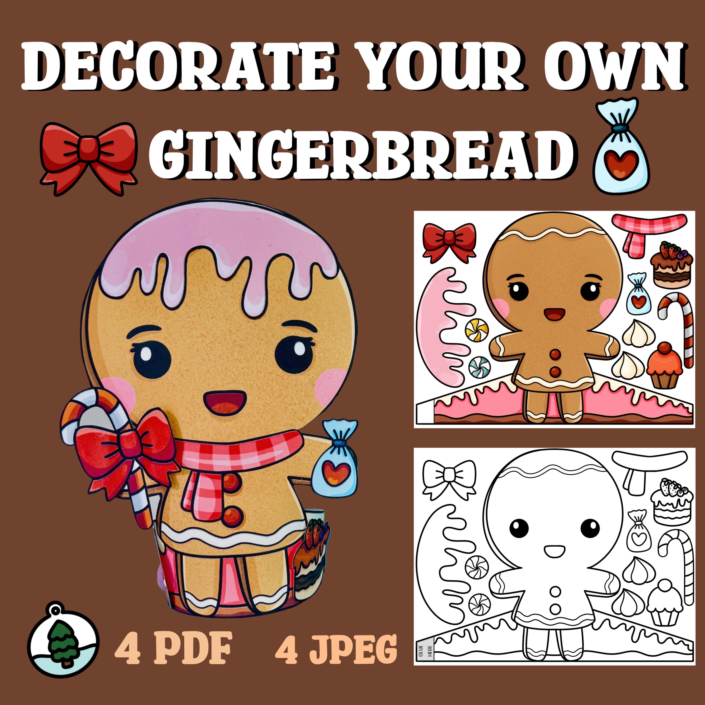 Decorate Your Own Gingerbread Man Craft: Kids Holiday Activity (digital ...