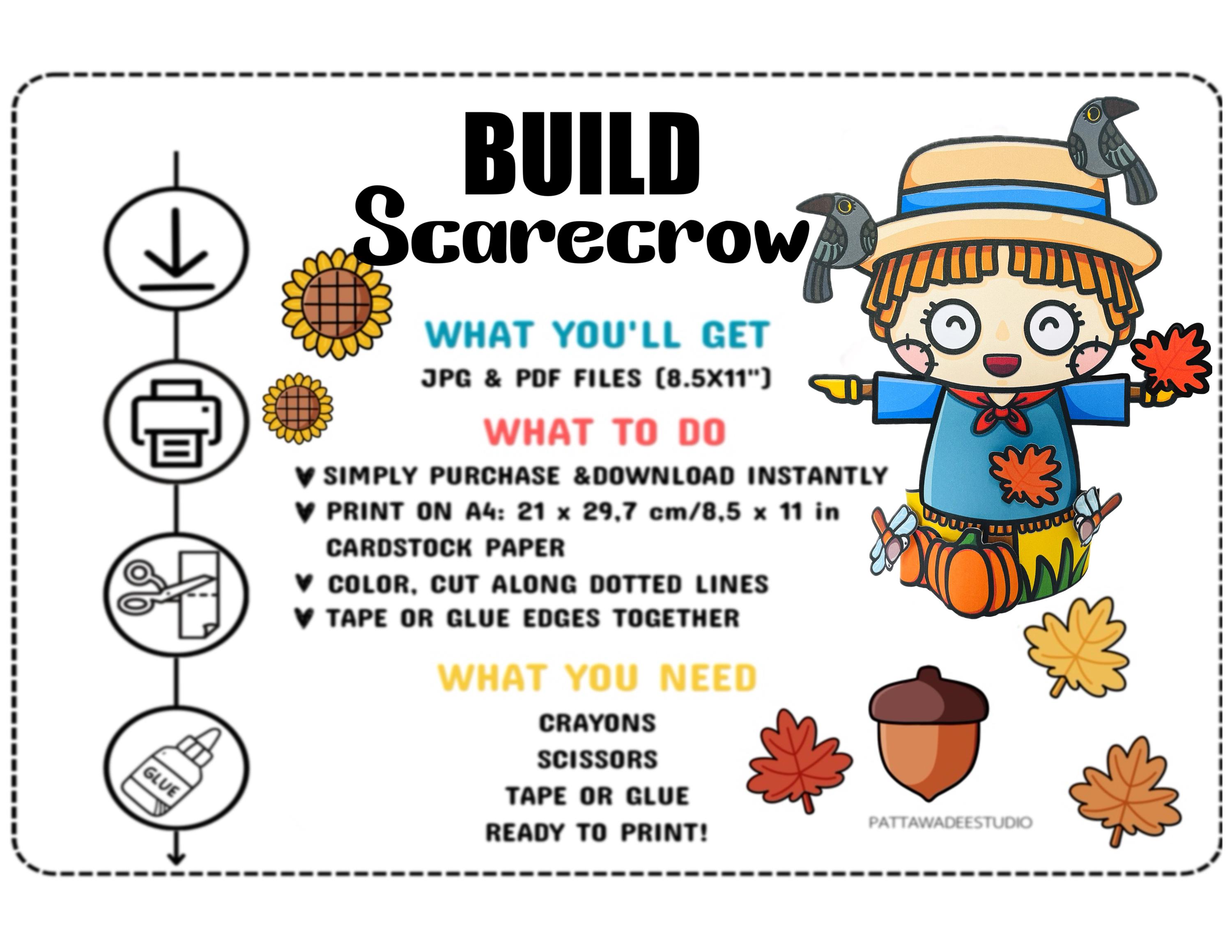 Build a Scarecrow Autumn Activity Harvestand Fall Autumm Craft Creative ...