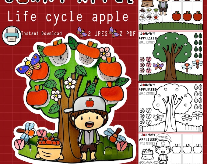 Apple Life Cycle Kids Craft - Etsy Canada