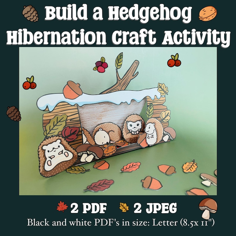 Hedgehog Hibernation Diorama: Woodland Craft Activity (digital Download ...