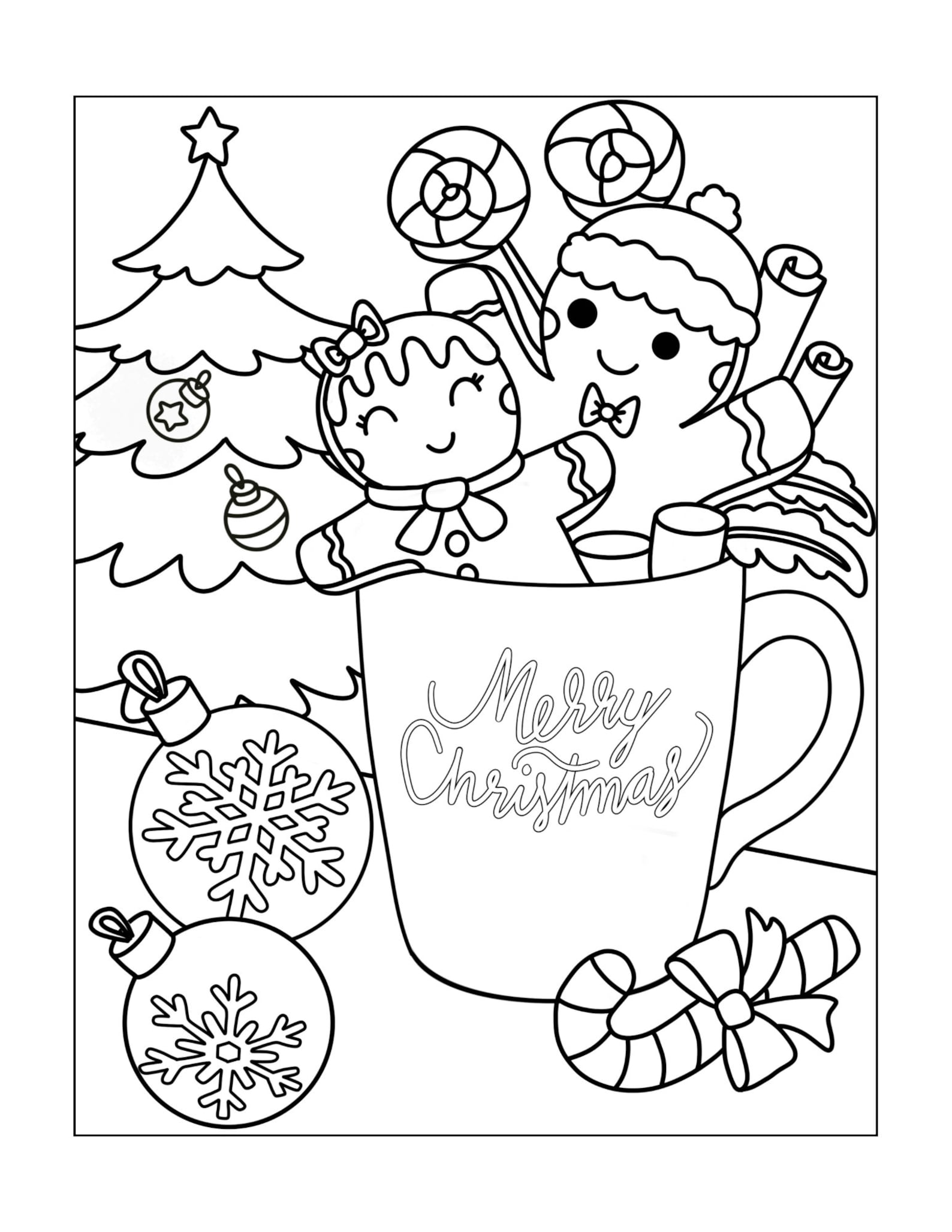 Christmas Coloring Pages: Holiday Activity Set (12 PDF Digital Download ...