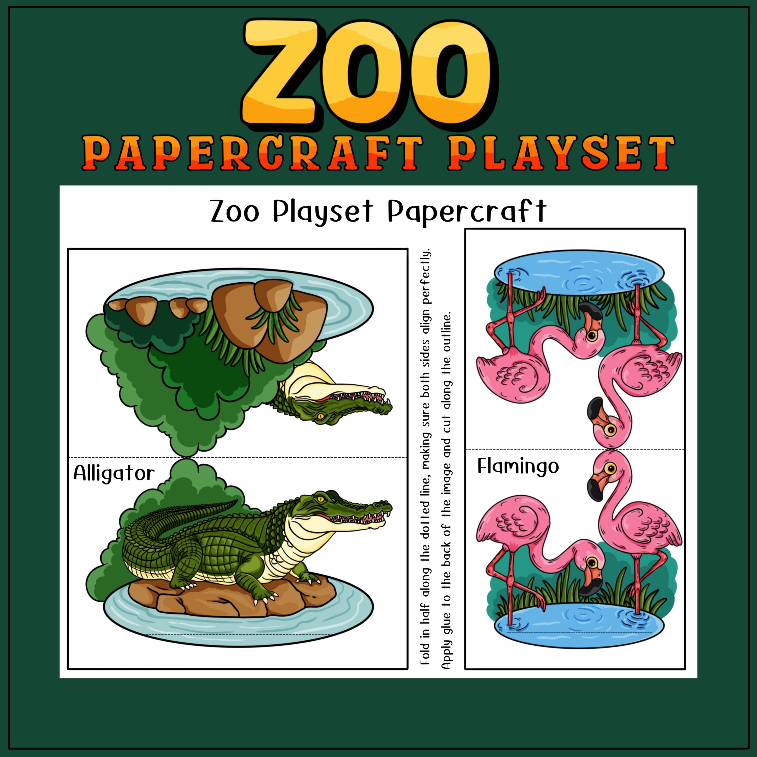 Zoo Papercraft DIY Zoo Playset Printable Animal Craft Animal Diorama ...