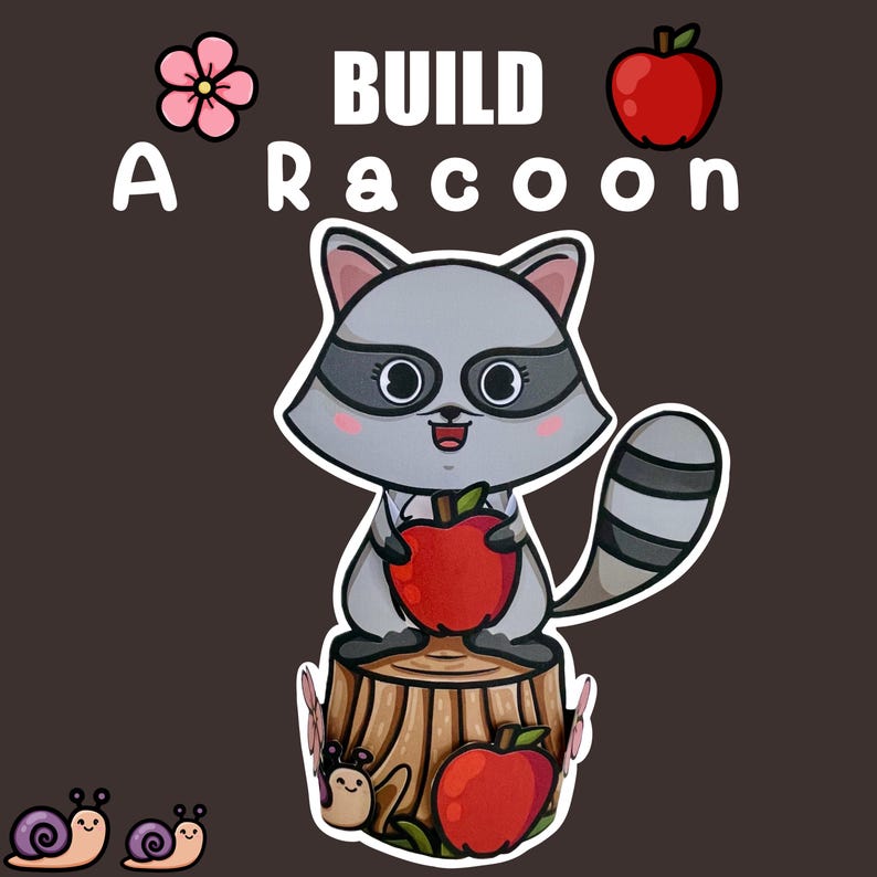 Raccoon Paper Craft Woodland Animals Craft Children's Craft Activity ...
