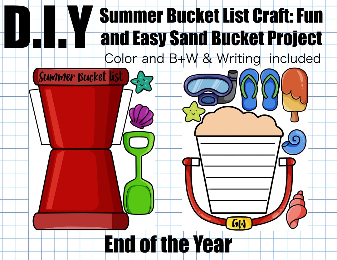 DIY Summer Bucket List Craft Fun and Easy Sand Bucket Project,end of ...