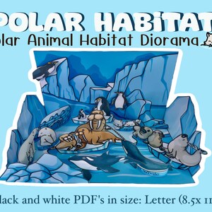 DIY Polar Habitat Arctic Animals Diorama Craft Arctic Scene Printable ...