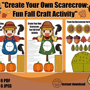 Create Your Own Scarecrow Fun Fall Craft Activity Scarecrowtemplate ...
