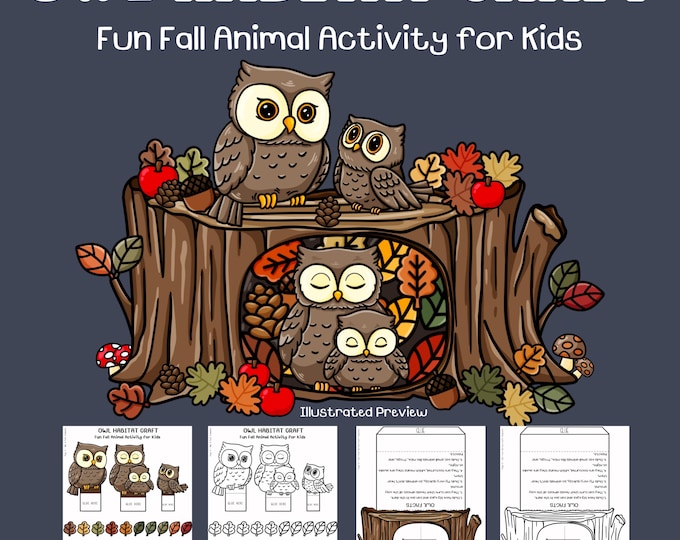 Build an Owl Cut & Paste Craft, Autumn Bird Coloring Printable Kit ...