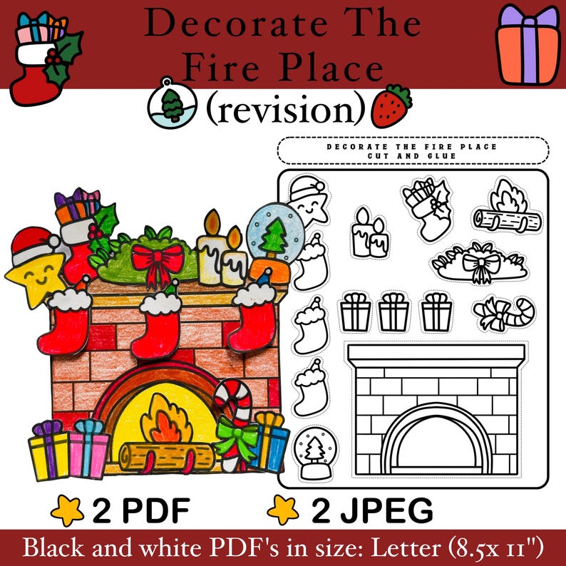 Decorate the Fireplace,christmas Preschool Printable, Christmas ...