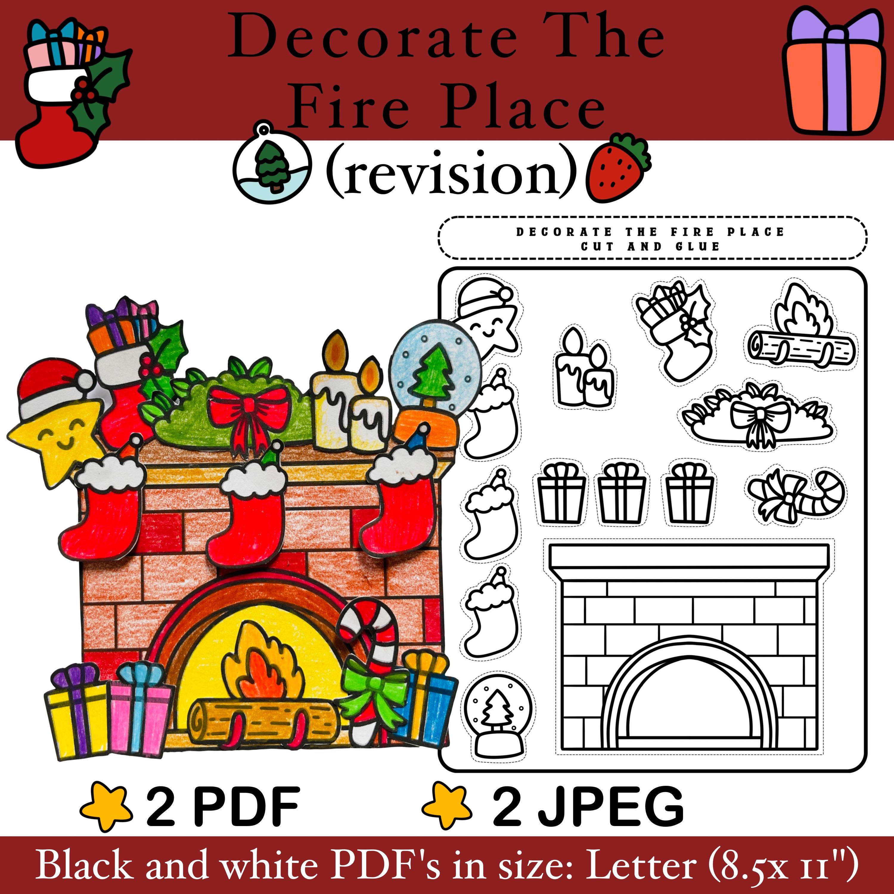 Decorate the Fireplace,christmas Preschool Printable, Christmas ...