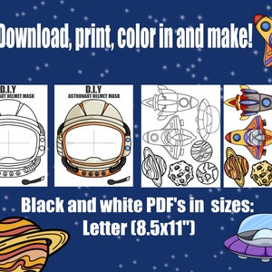 DIY Printable Astronaut Helmet Mask Craft,children's Art Project,helmet ...
