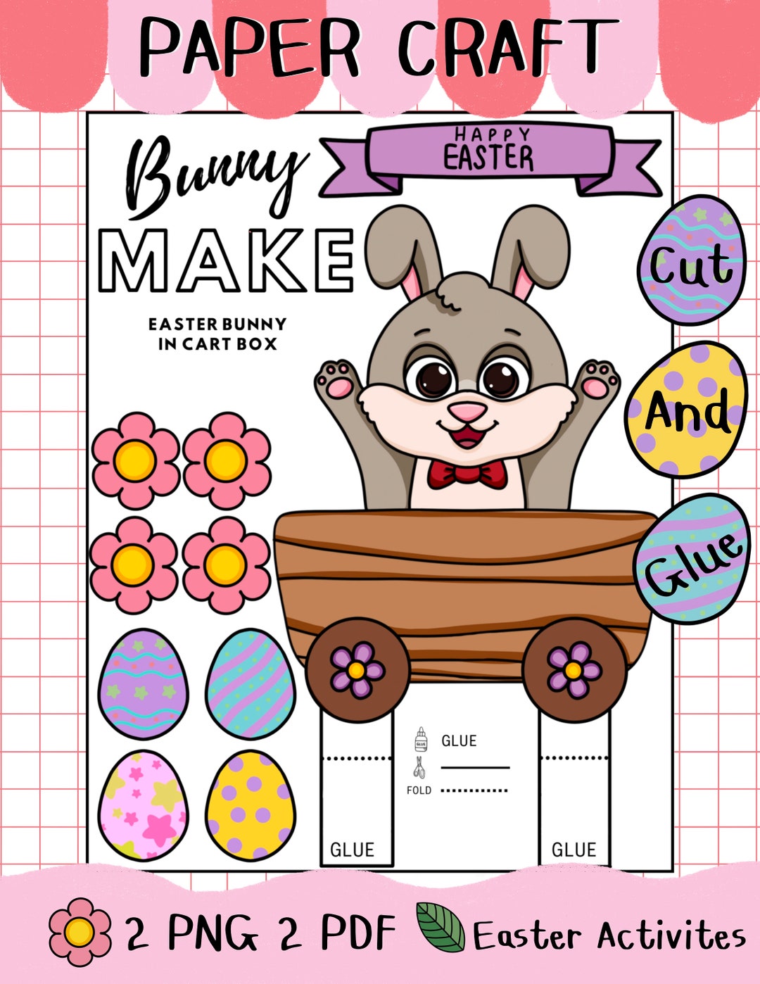 Make Easter Bunny in Cart Box,paper Craft,easter Craft,sping Easter Egg ...