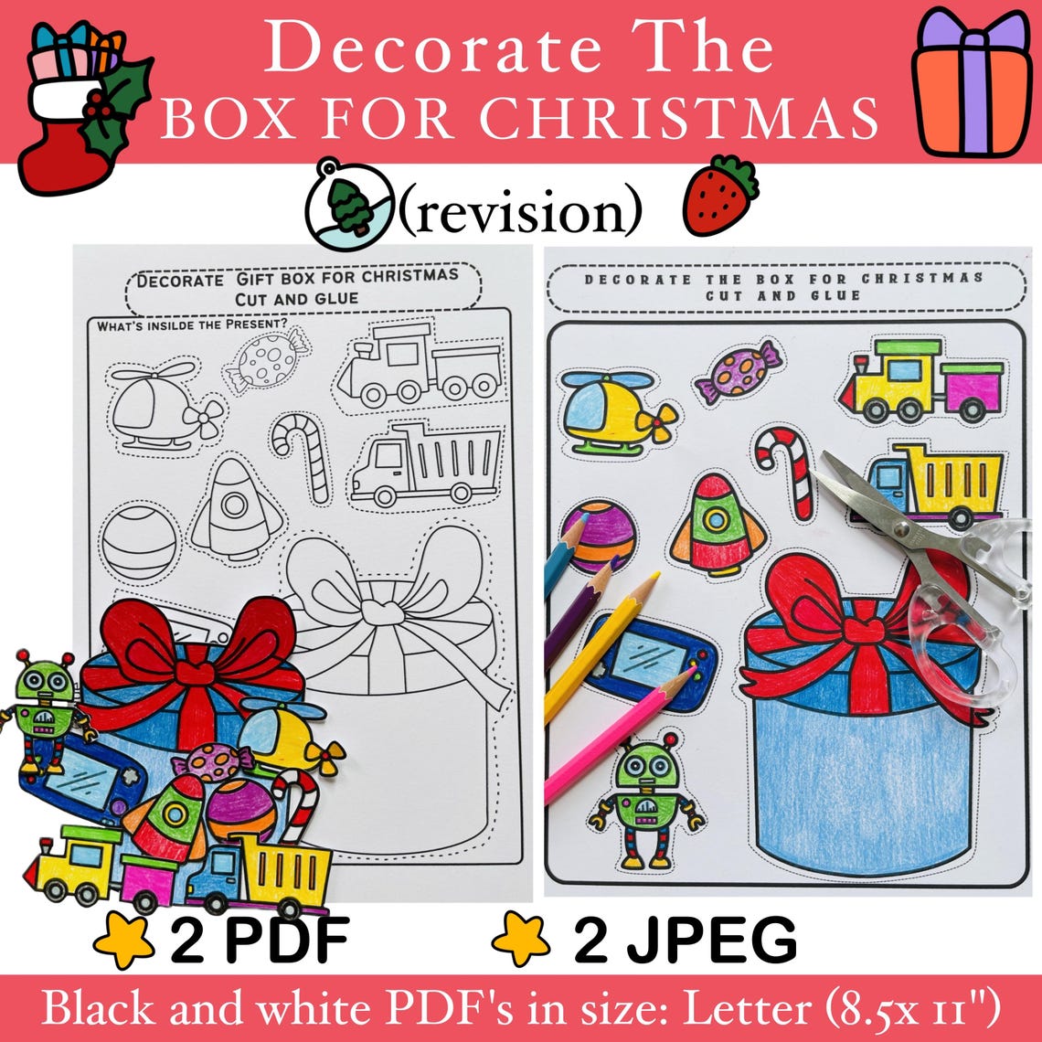 Decorate Decorate Gift Box for Christmas,christmas Preschool Printable ...