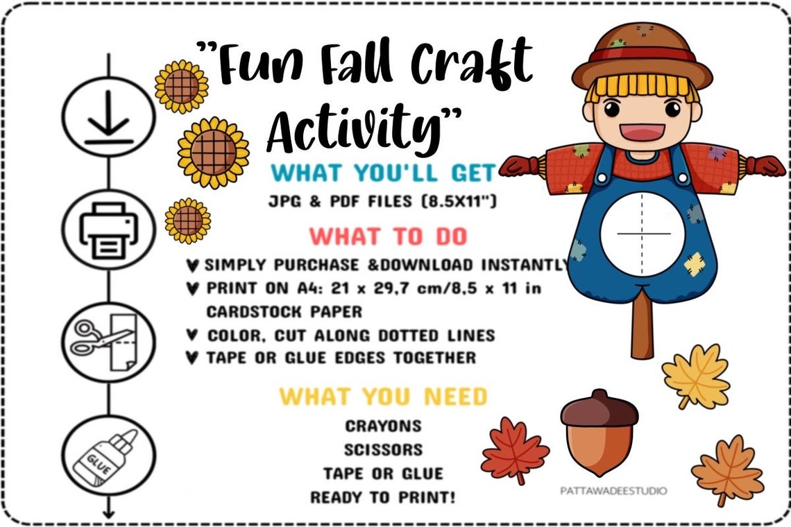 Create Your Own Scarecrow Fun Fall Craft Activity Scarecrowtemplate ...