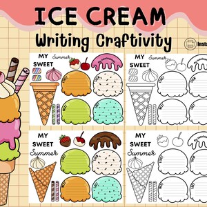 Ice Cream Writing Craft, End of Year, Summer Craft, Summer Plans ...