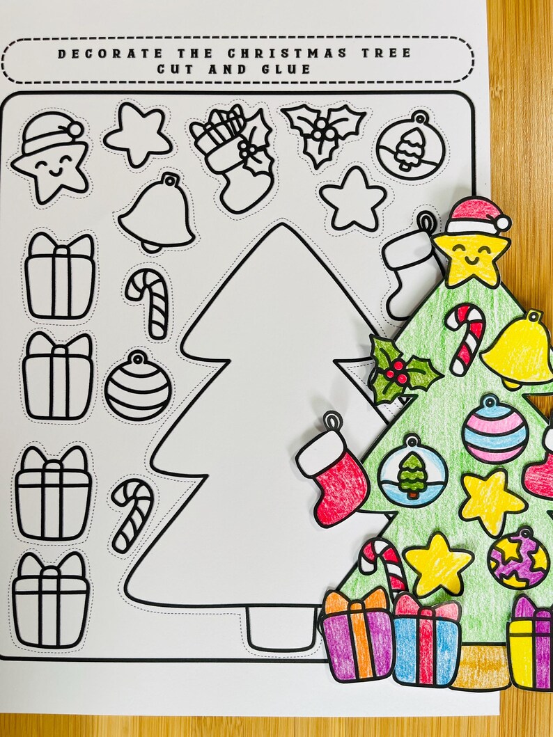 Decorate the Christmas Tree, Christmas Preschool Printable, Christmas ...