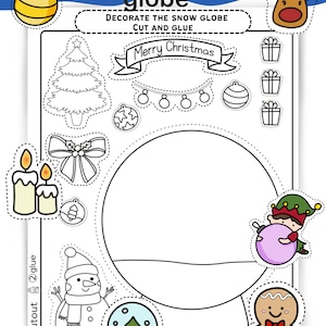 Decorate Snow Globe | Christmas Preschool Printable | Christmas ...