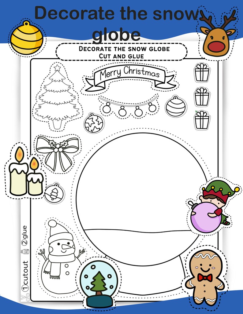 Decorate Snow Globe | Christmas Preschool Printable | Christmas ...