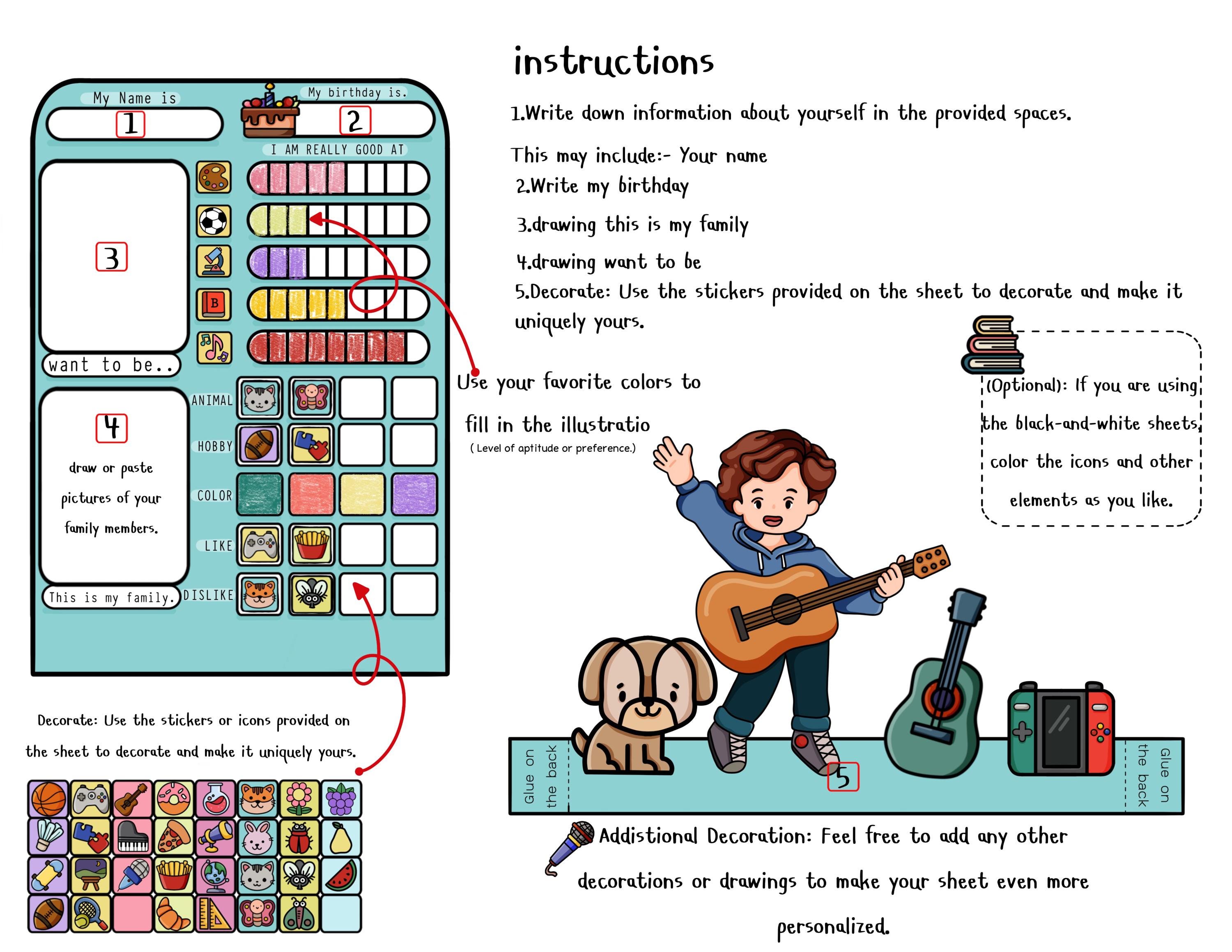 All About Me Back to School Activity Printable Craft Get to Know Me ...