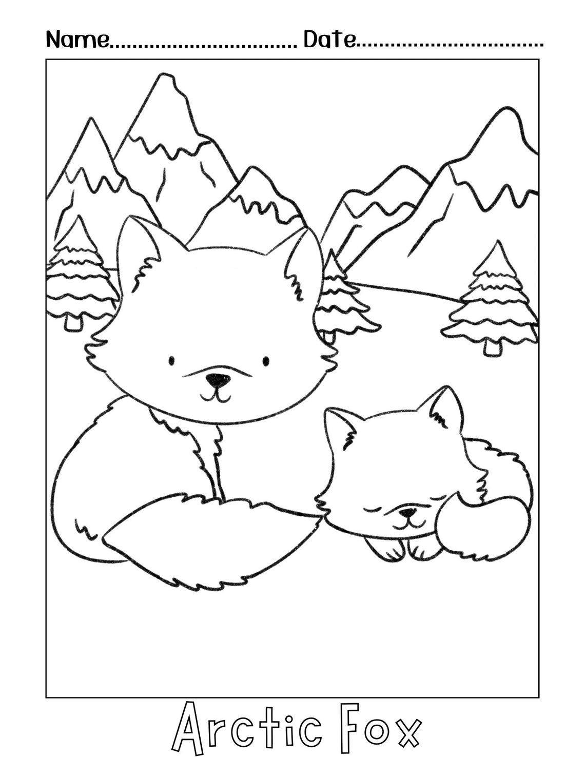 Arctic Animals Coloring Page | Winter Animals - Etsy
