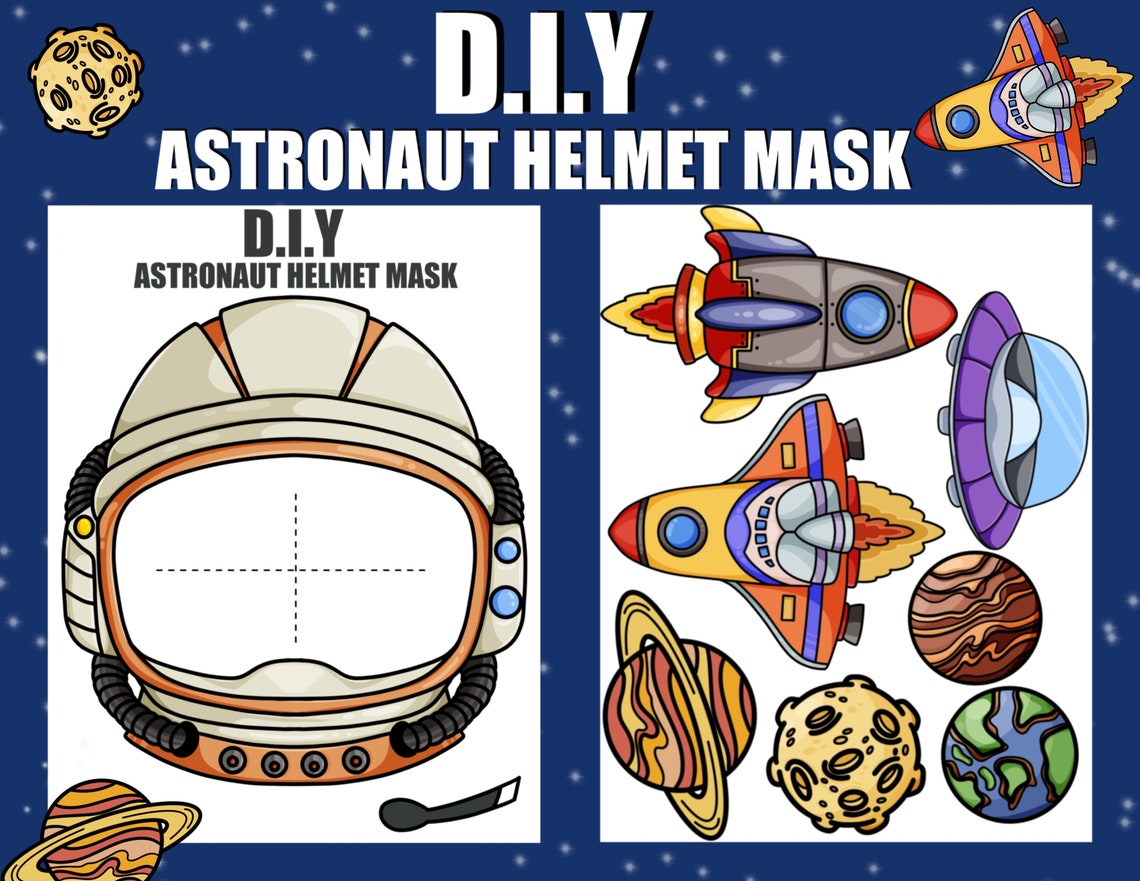 DIY Printable Astronaut Helmet Mask Craft,children's Art Project,helmet ...