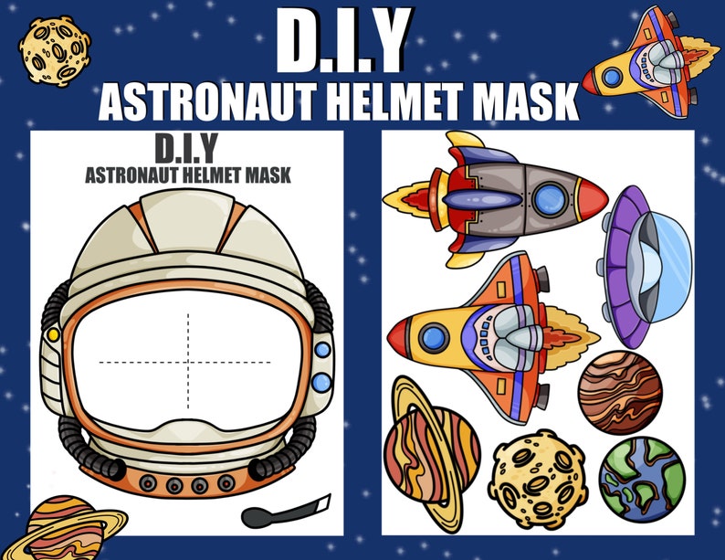DIY Printable Astronaut Helmet Mask Craft,children's Art Project,helmet ...